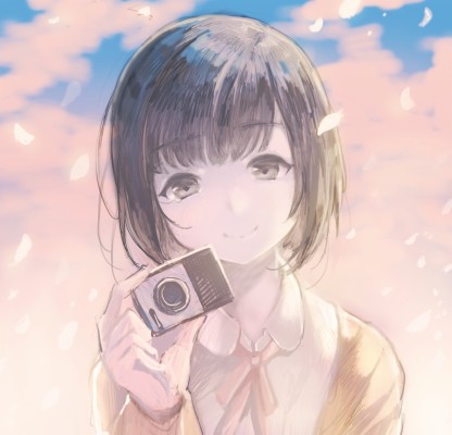 Anime Girl, Camera, Photography, Wallpaper - Cute Anime School Girl ...
