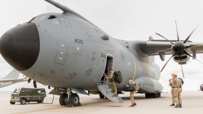 An Raf A400 Aircraft Is Deployed From Mount Pleasant - Chilean Air ...