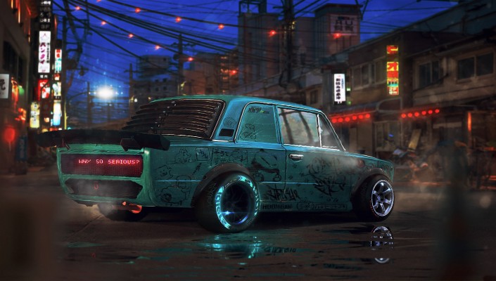 Wallpaper Of Cyberpunk, Vehicles, Car, Lada, Zhigul, - Lada Wallpaper ...