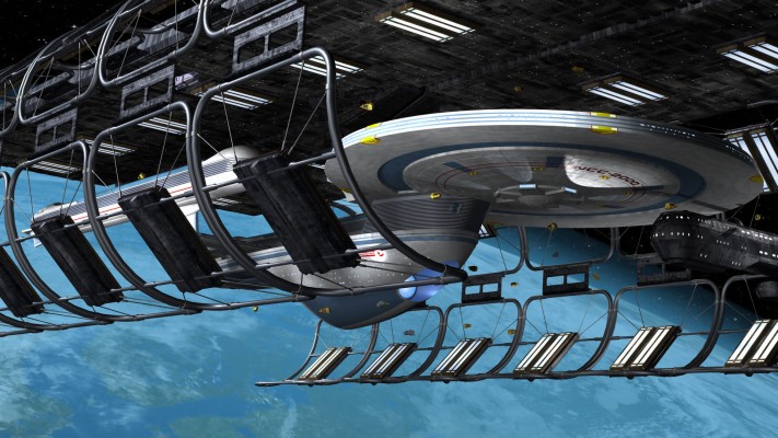 Excelsior Class Starship In Drydock - 1920x1080 Wallpaper - teahub.io