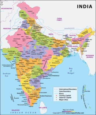 Large Color Map Of India - Atlas - 1000x1198 Wallpaper - teahub.io