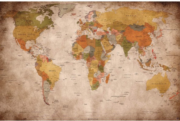 World Map Blue Retro Nostalgy - 1000x855 Wallpaper - teahub.io
