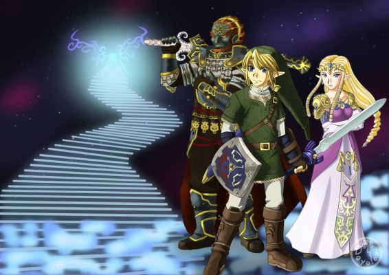Link, Zelda And Ganondorf In Brawl - Zelda Ganon And Link - 900x636 ...