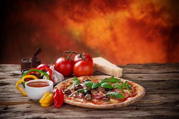 Pizza On Table With Background - 1280x853 Wallpaper - teahub.io