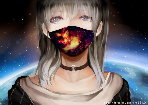 Anime Girl With Bandana Over Mouth - 3507x2480 Wallpaper - teahub.io