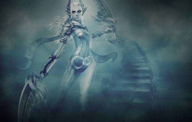 Photo Wallpaper Girl, Ruins, Elf, Tera, Tera Online, - Tera High Elf ...