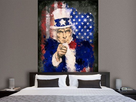 Photo Wallpaper Uncle Sam - Poster Of Uncle Sam And The Usa Flag ...