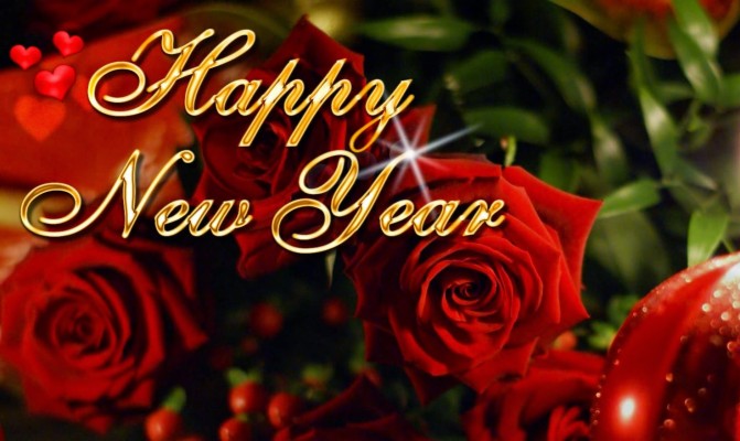 Happy New Year Greetings Wishes Rose Flowers Wallpaper - New Year ...