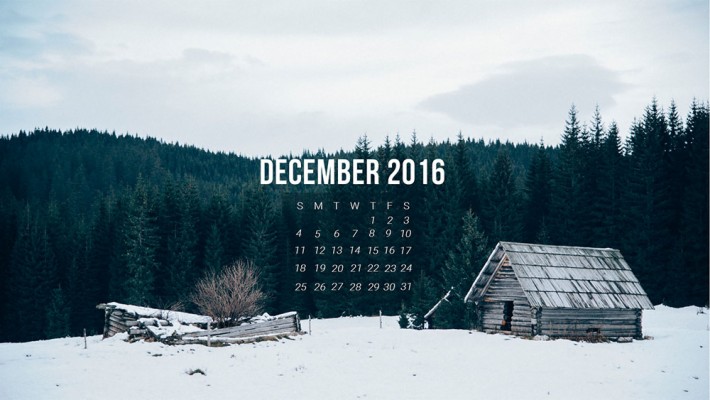 Free Monthly Calendar Template For December - Landscape Drawing ...