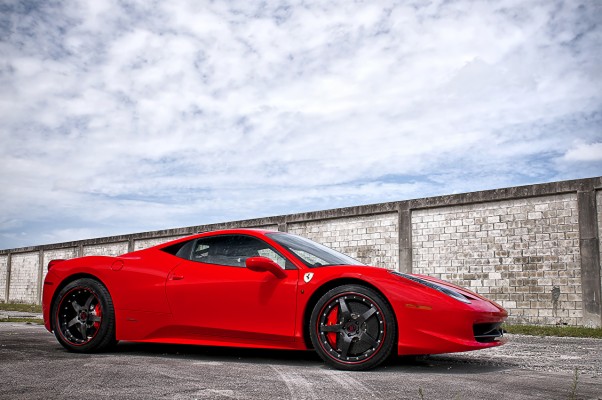 Wallpaper Ferrari 458 Italia, Red Supercar Side View - Ferrari 458 ...