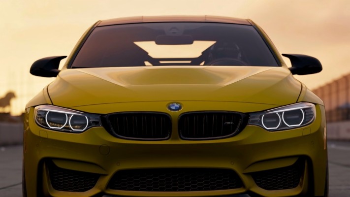 Bmw M3, Yellow, Front View, Luxury Cars - Bmw M4 Wallpaper Iphone ...