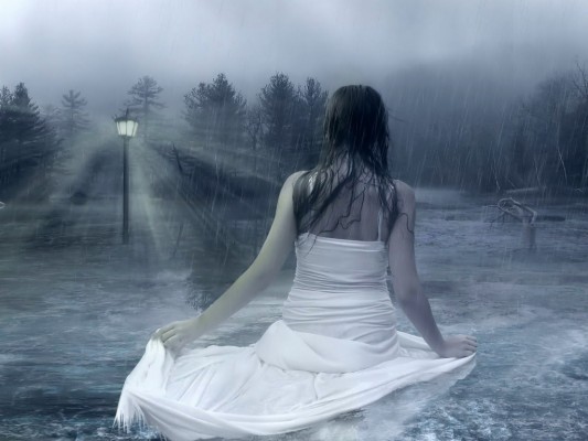 Dark Gothic Wallpaper - Rain Background In Girl - 1024x768 Wallpaper ...
