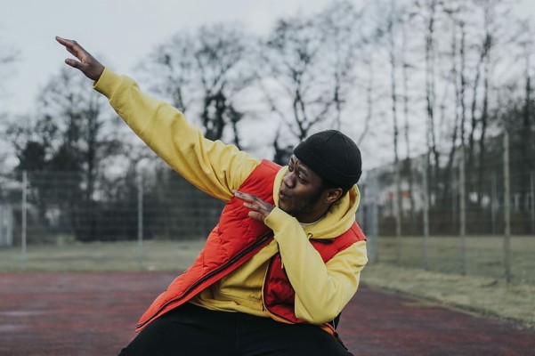 Man Doing Dab Pose, Man In Orange Vest And Yellow Jacket, - Fun ...