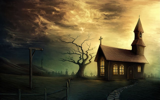 Church In Halloween Wallpaper - 1920x1200 Wallpaper - teahub.io