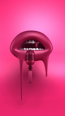Lips, 4k, Hd Wallpaper, Red, Microphone, Abstract, - Lips Hd - 640x1138 ...