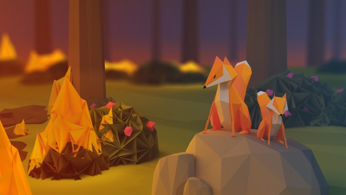Low Poly Foxes Wallpaper - Low Poly Fox Background - 3840x2160 ...
