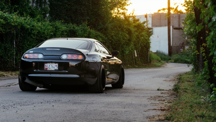 Toyota Supra Back View - 4449x2517 Wallpaper - teahub.io