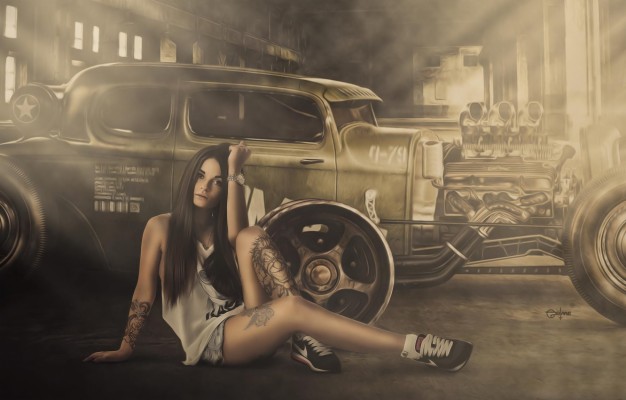 Wallpaper Hot Rod Pin Up 1680x1050 Wallpaper