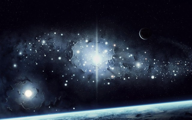 Sun Moon And Stars In Space - 1920x1200 Wallpaper - teahub.io