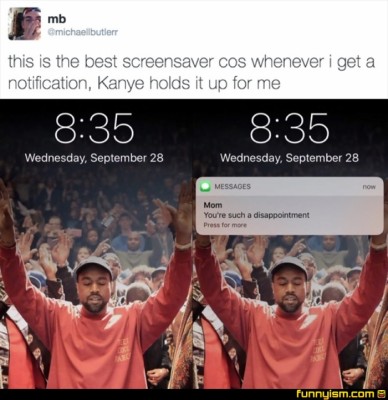 Kanye Holding Up Notifications - 700x721 Wallpaper - teahub.io