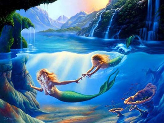 Nice Romantic Wallpapers - Child Mermaid Painting - 800x600 Wallpaper ...