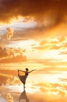 Yoga Reflection Wallpaper - Landscape Oil Painting On Canvas - 640x960 ...