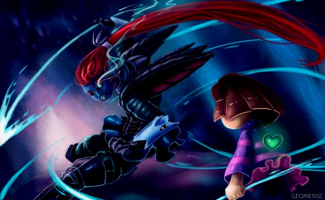 Undertale Frisk And Undyne - 5146x3160 Wallpaper - teahub.io
