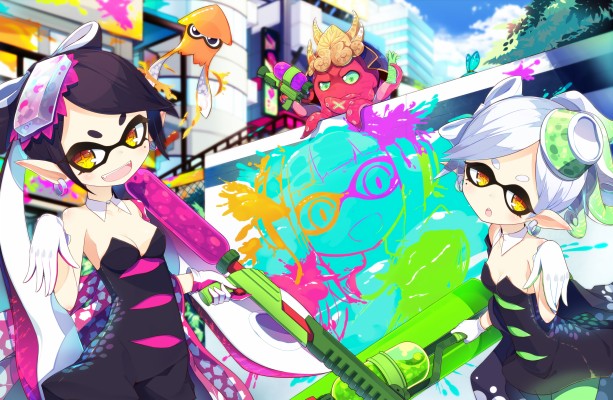 Splatoon Pink And Green - 2160x3840 Wallpaper - teahub.io