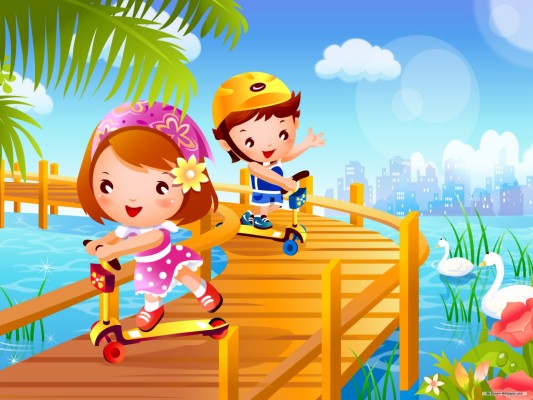 Cartoon Images Of Children Learning Background 1 Hd - Kids Kartun ...