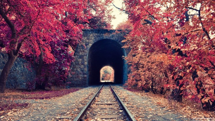 High Quality, Hd Train Tracks Wallpaper - Hogwarts In The Fall ...