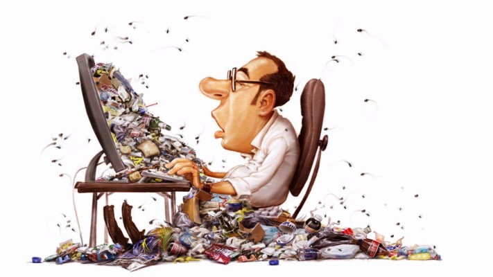 Trash In The Computer Man Funny Abstract - Computer Garbage In Garbage ...