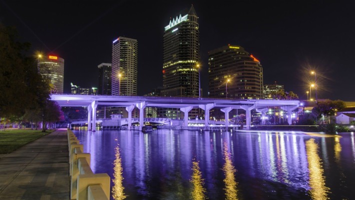 Tampa Bay At Night, Florida Wallpaper - Tampa Skyline Night - 1920x1080 ...