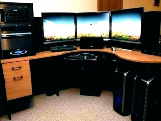 Computer Wall Desk Built In Ideas Custom Desktop Wallpaper - Computer ...